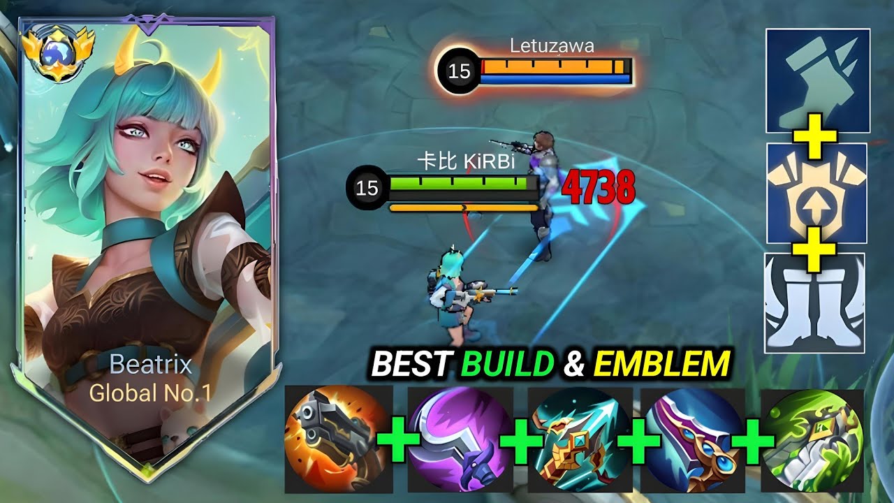 TOP GLOBAL BEATRIX FULL BUILD & EMBLEM ( meta 1 hit build 2024 ) - YouTube