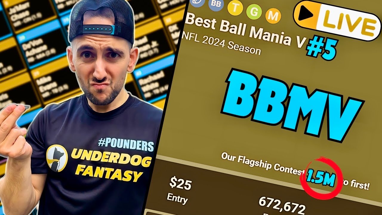 Best Ball Mania 5 Correlating WEEK 17 | Underdog Fantasy LIVE Draft ...