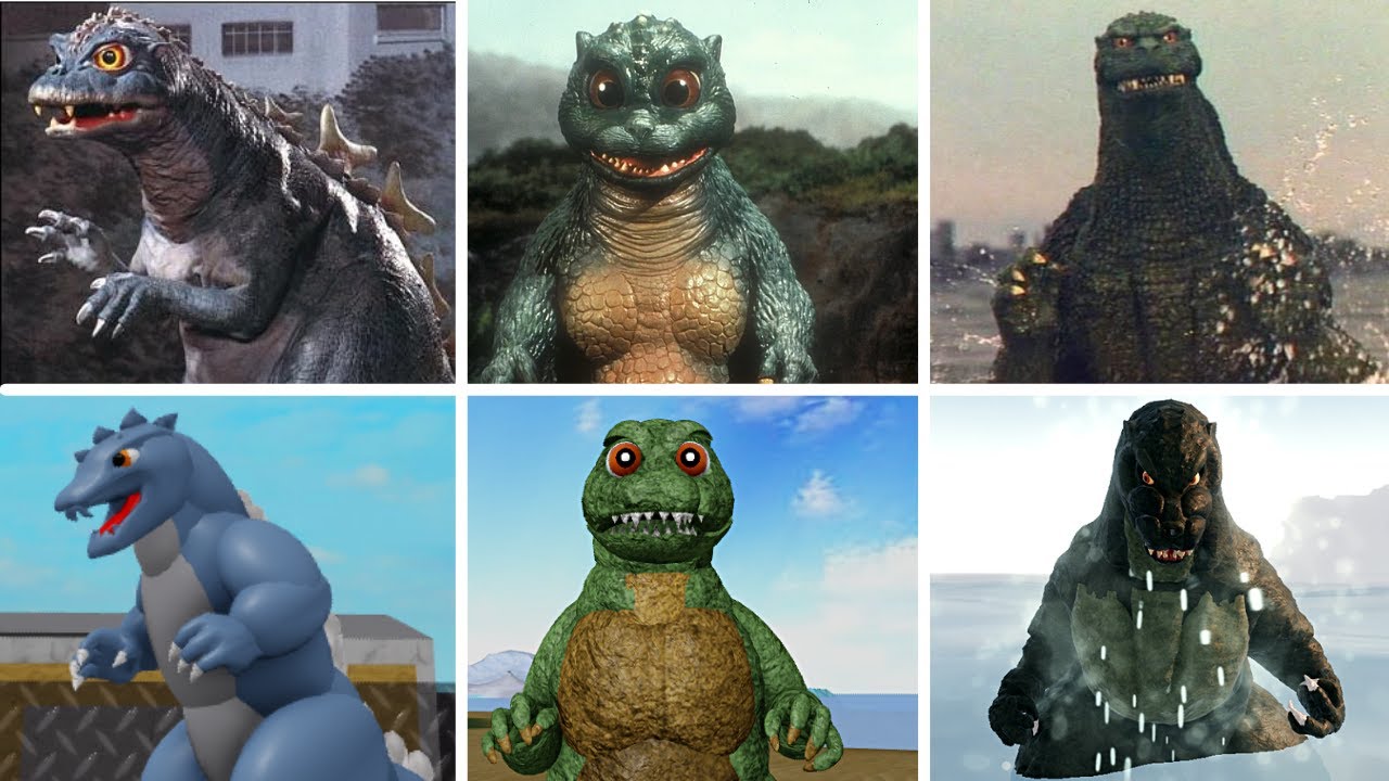 Evolução GODZILLA JUNIOR Filme VS GODZILLA em Roblox - Referências ...