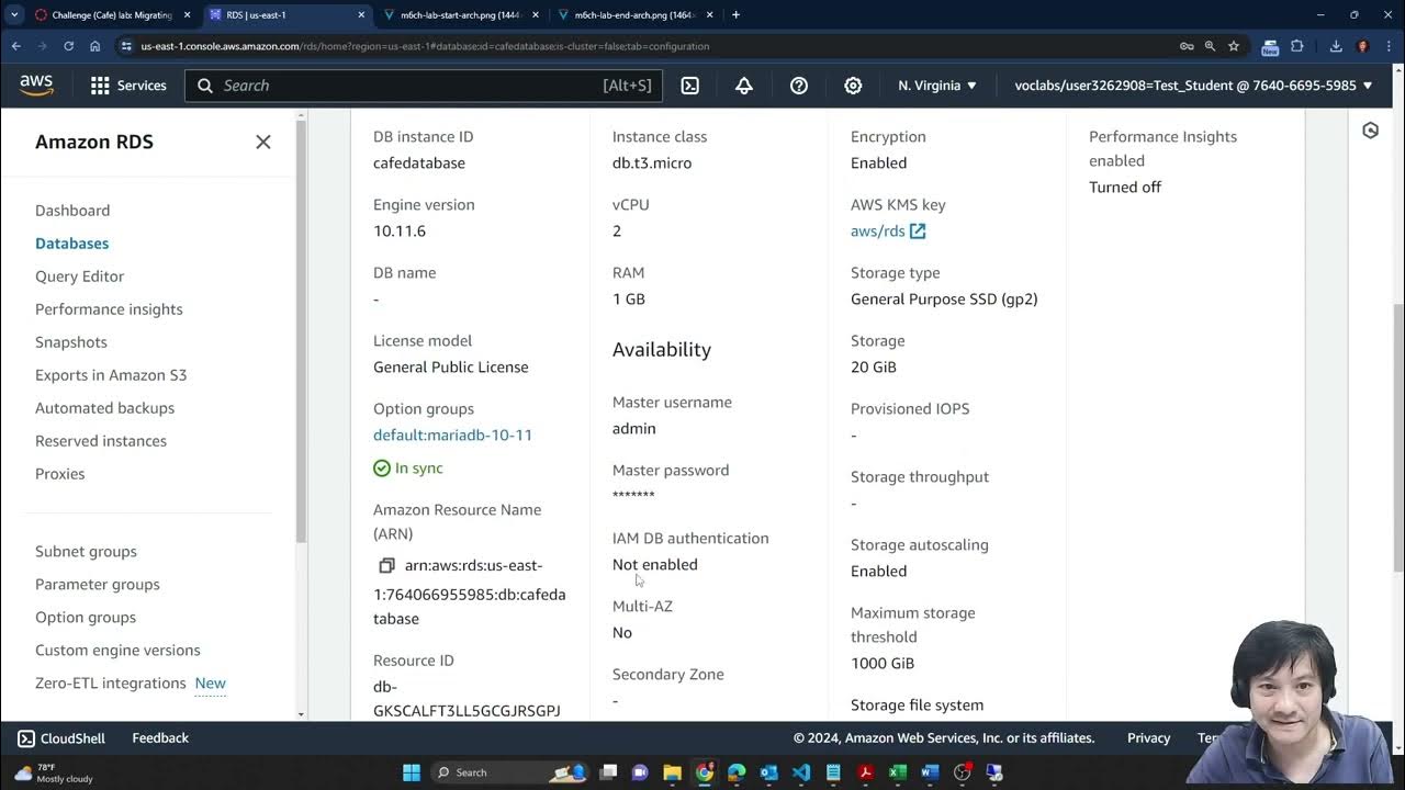 Challenge (Cafe) lab: Migrating a Database to Amazon RDS - YouTube