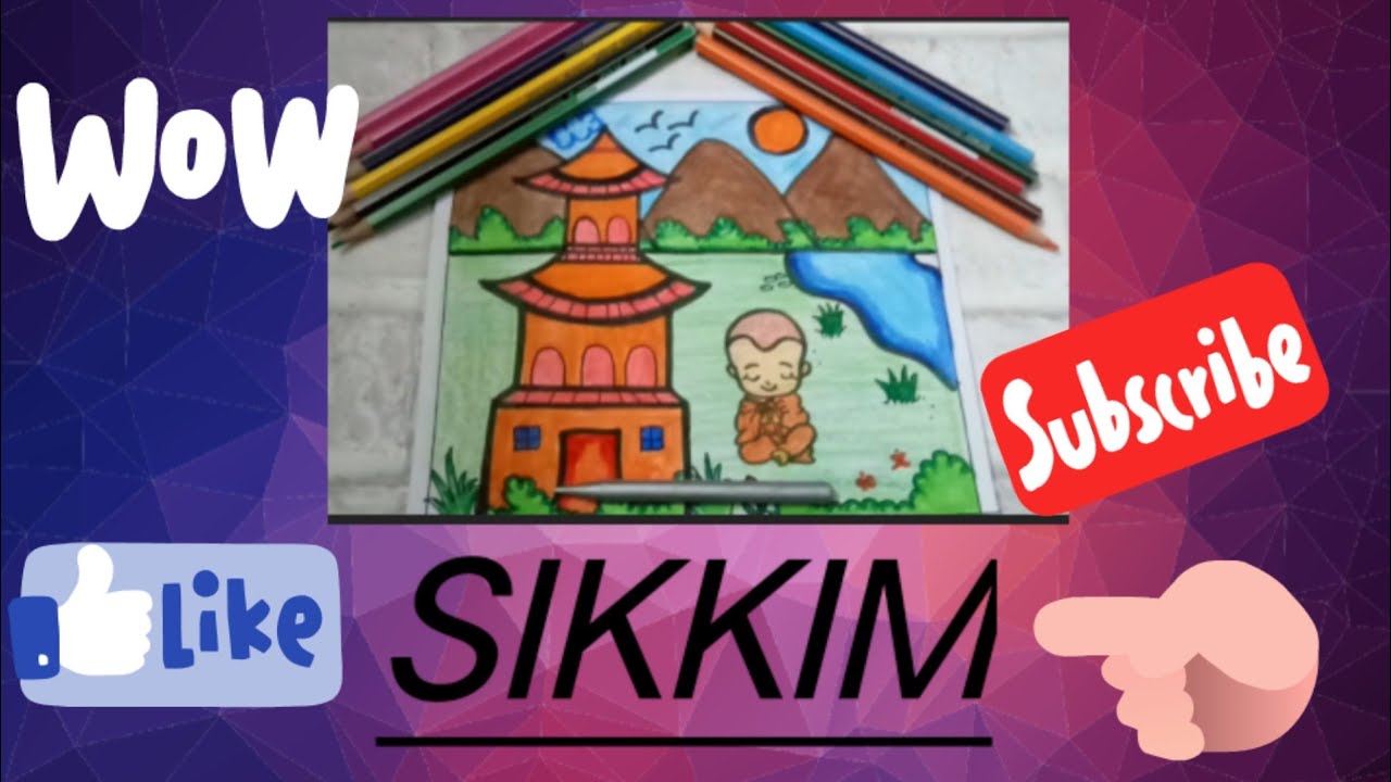 How to draw Sikkim culture cartoon drawing| easy and simple|with baby ...