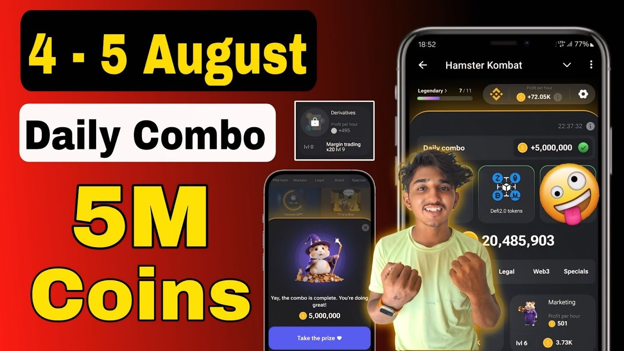 Hamster Kombat Daily Combo 5 August || 4th to 5 August || Hamster Daily ...