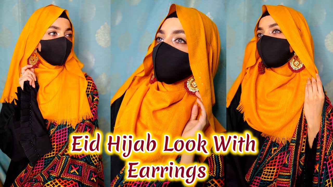 Eid Special Hijab Style With Earrings 🧕🏻 Hijab Style With Earrings ...