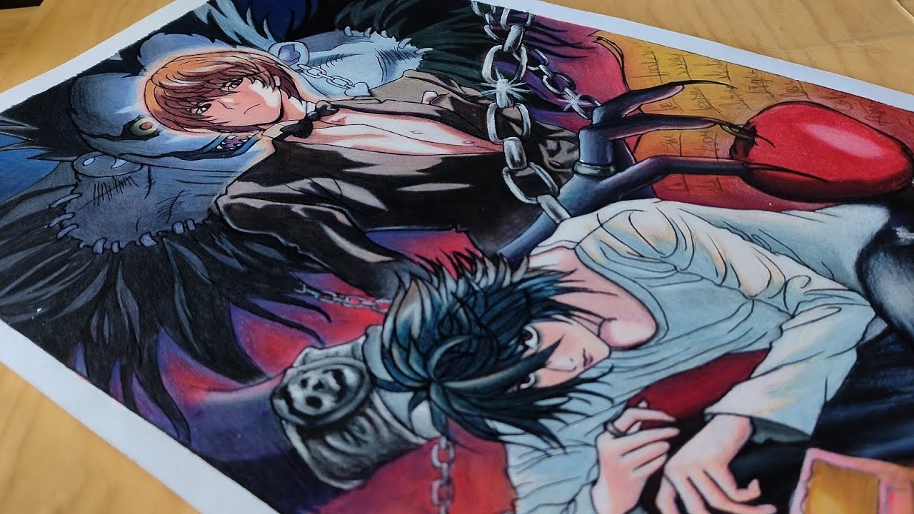 I Drew The Death Note Anime Using Pencil Colors And Markers🤩|Time Lapse ...