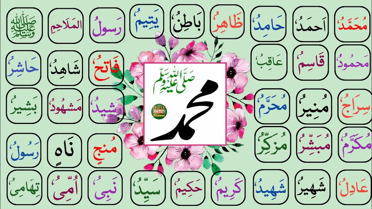 Nabi UL Husna Muhammad K 99 Naam |99 Names of Muhammad (PBUH) with Urdu ...