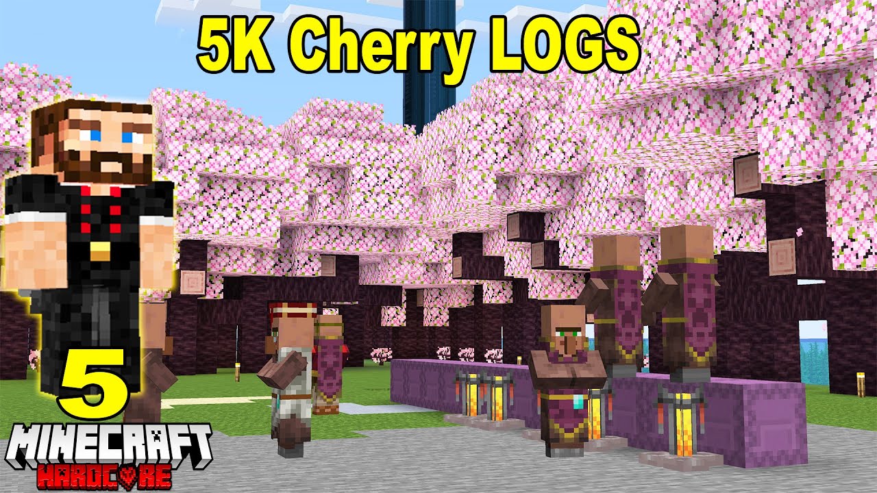 I Mined 5000 Cherry Logs In Hardcore Minecraft 1.20 | Ep. 5 - YouTube
