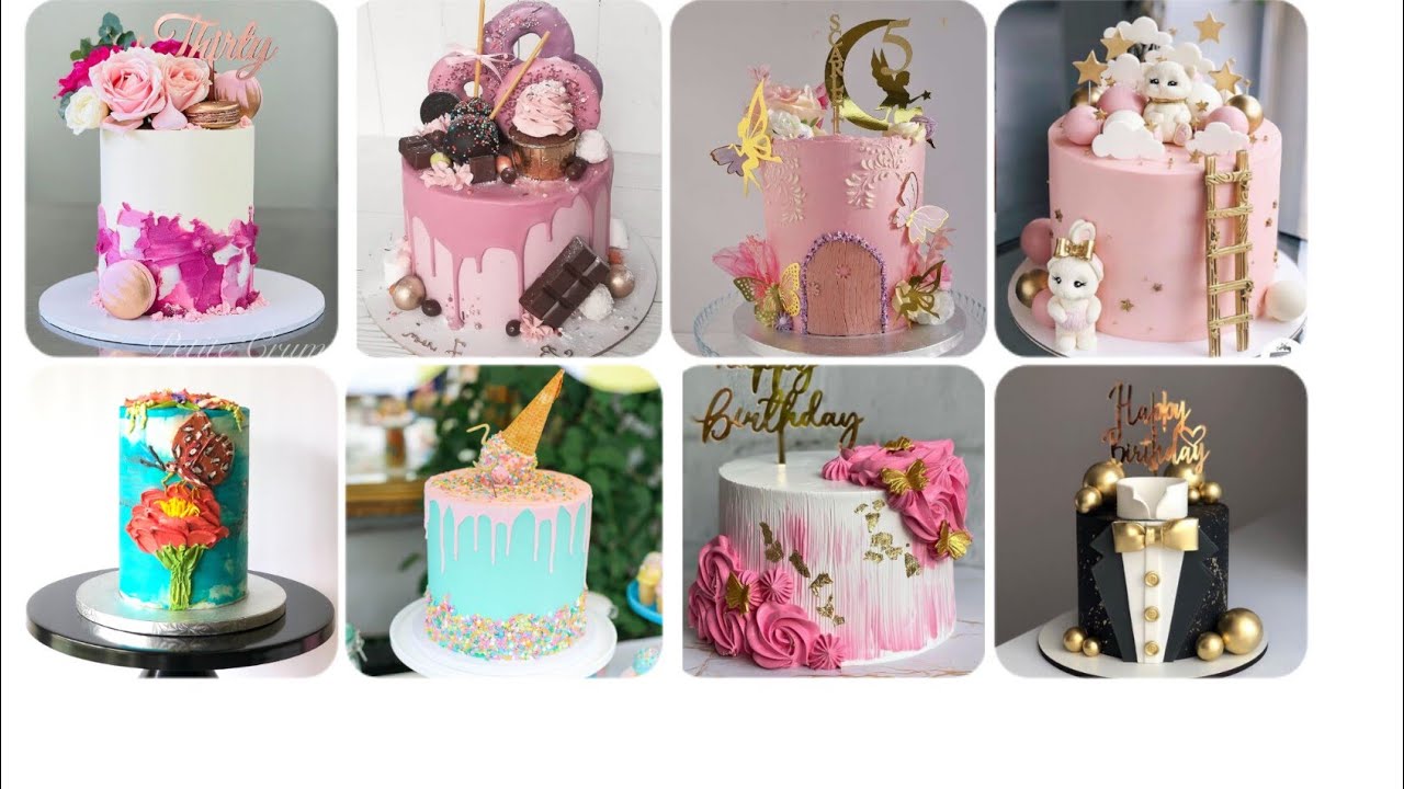Birthday cake design ideas/Round shape cake design/Simple cake design ...