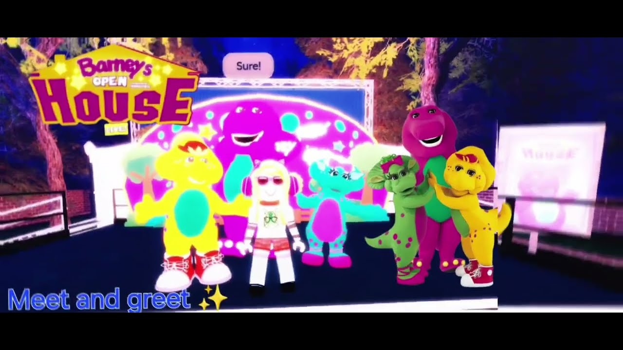 Meeting Barney and friends at Barney's open house live 💜🏠 - YouTube