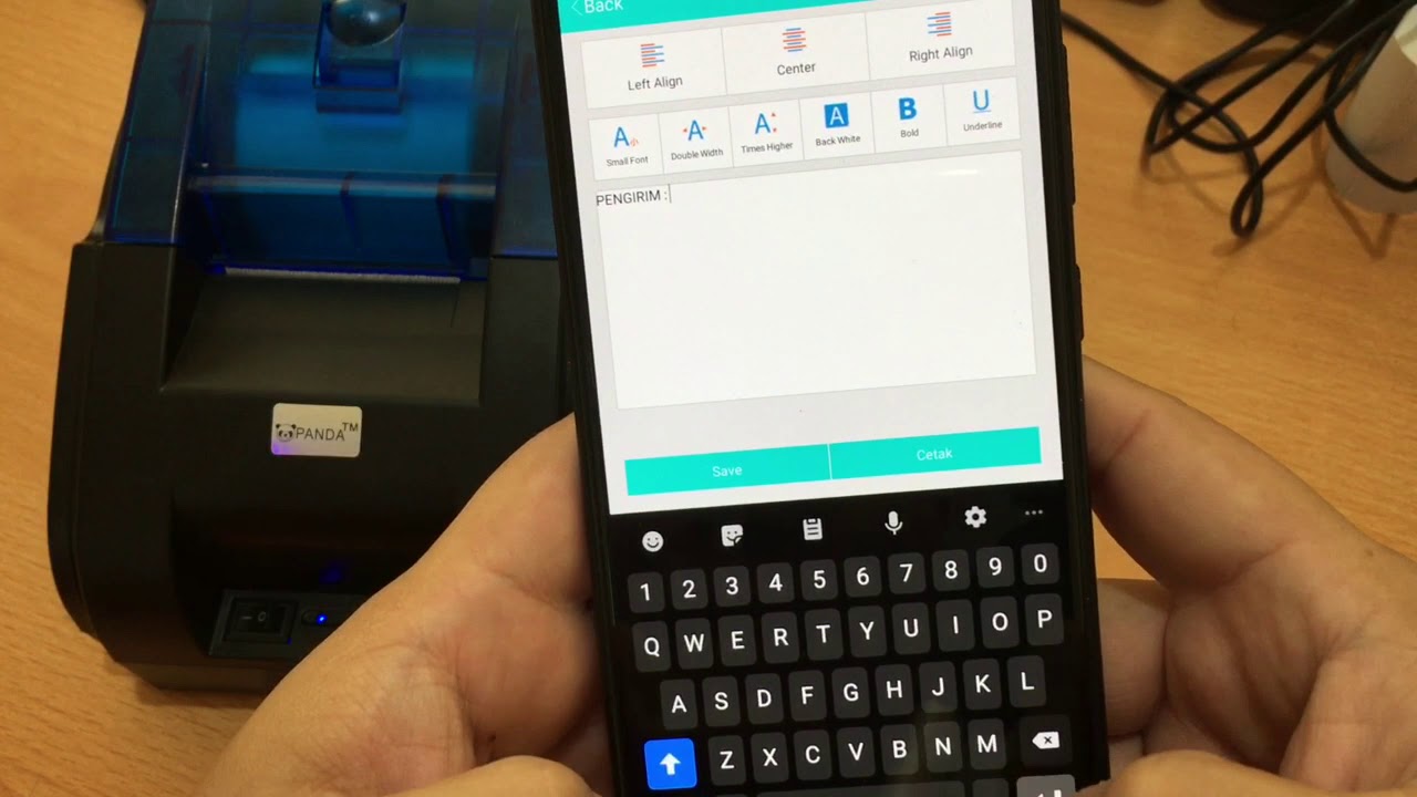 PRJ-58D PANDA DESKTOP BLUETOOH PRINTER VIA ANDROID UNTUK CETAK LABEL ...