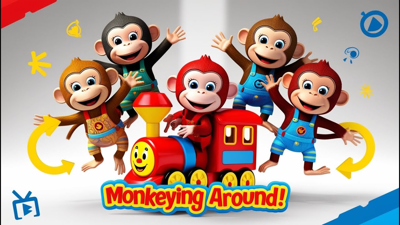 "Five Little Monkeys Jumping on the Train: A Fun Kids Song" - YouTube