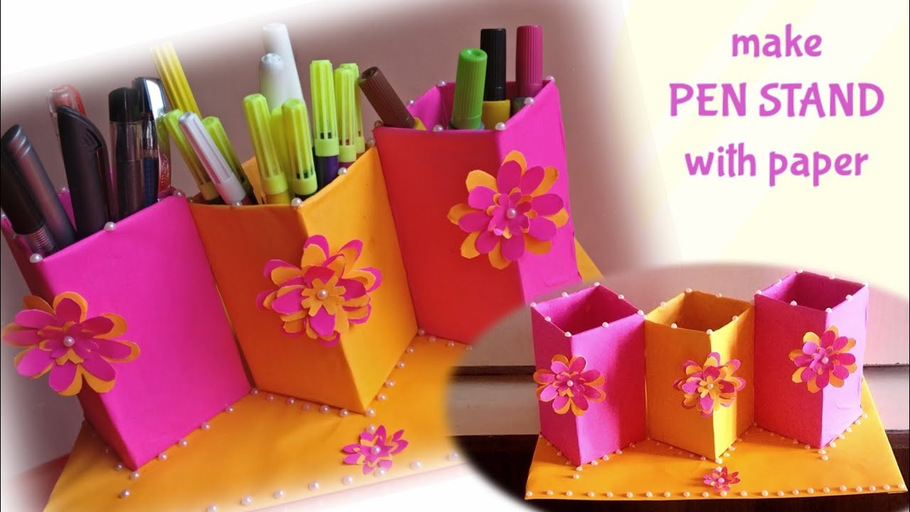 DIY PEN STAND। How to make a pen stand | Pen holder | पेन स्टैंड कैसे ...