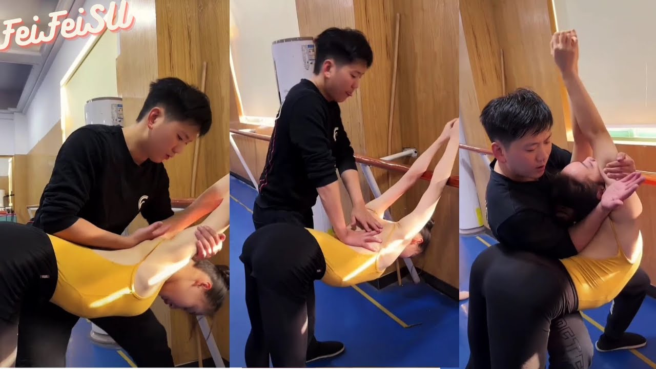 The girl perfected her waist movements under the guidance of her ...