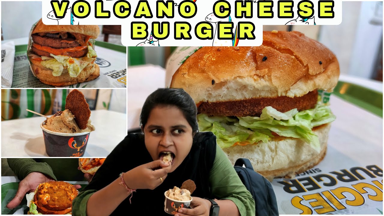 Have you ever try Cheese Volcano Burger 🌋🍔 & Mad Moose Icecream 🍨 | 100 ...