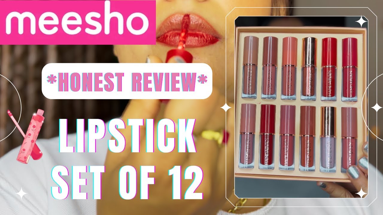 MEESHO Lipstick Set Of 12 *Honest Review* l Meesho Makeup 😱 l Sakshi ...