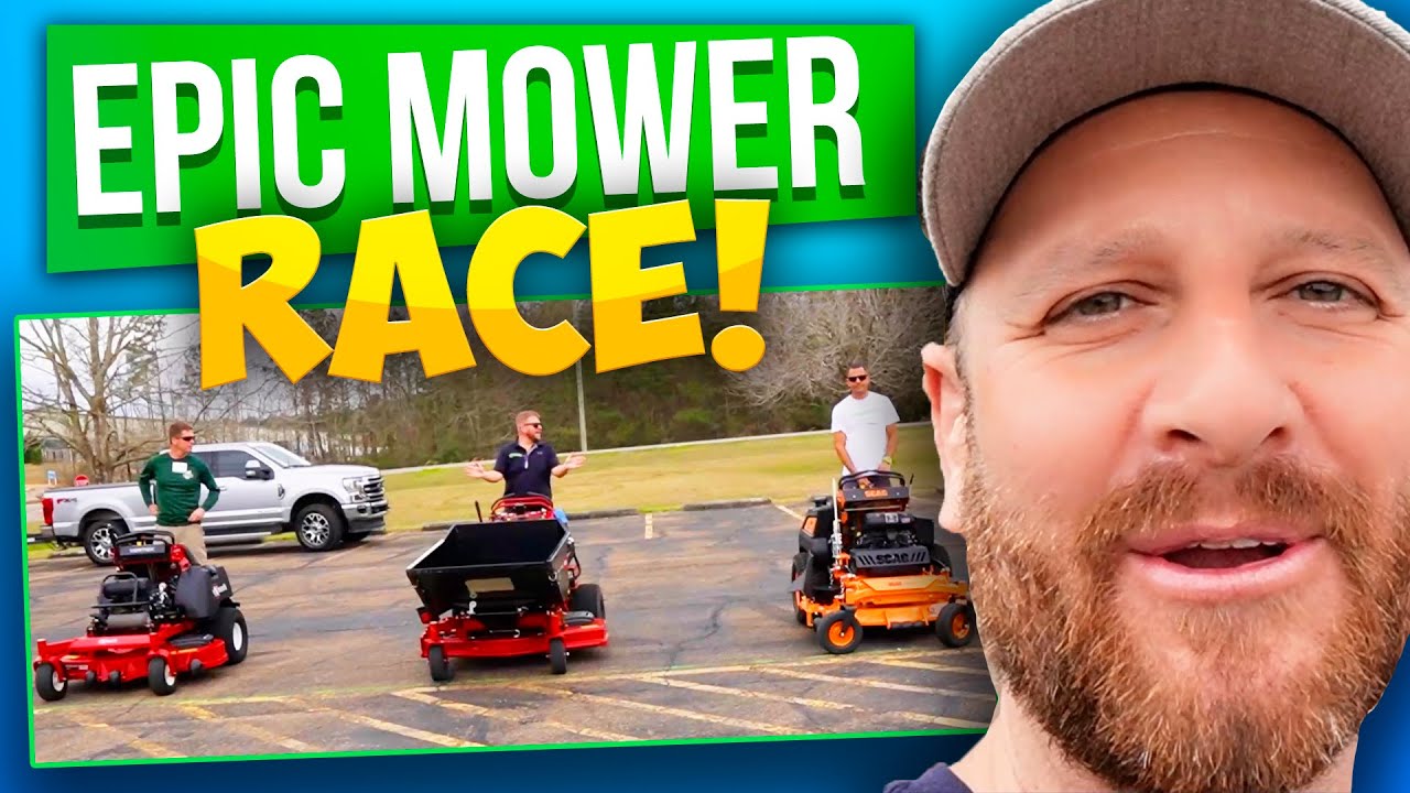 Lawn Mowing Race: Toro vs. SCAG vs. Exmark - YouTube