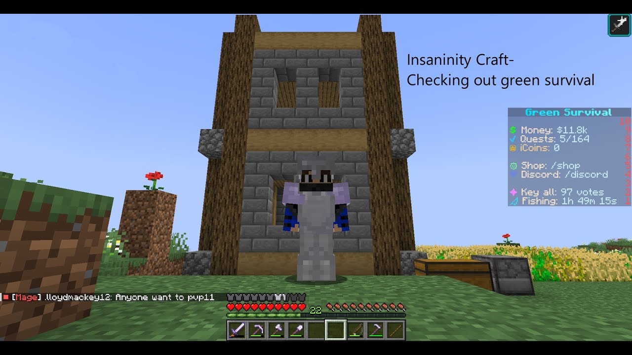 Insanity craft - Checking out Green survival - YouTube