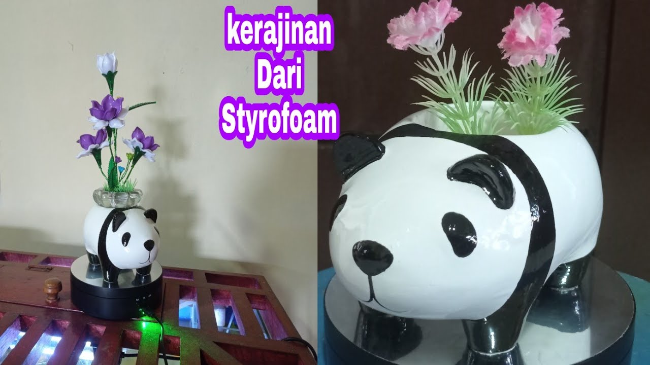 Membuat Vas Bunga Dari Styrofoam | Kerajinan Styrofoam. - YouTube