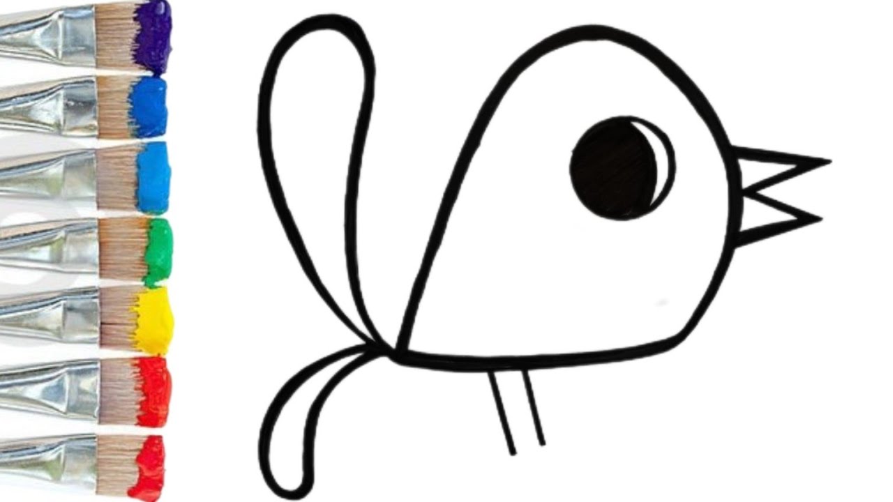 Cute Little Sparrow Drawing For Kids | Step-By-Step Learning | Coloring ...