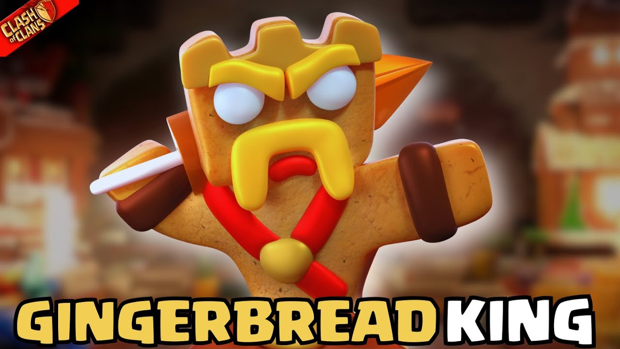 Gingerbread King Skin Review | Gingerbread King All Animations | Clash ...