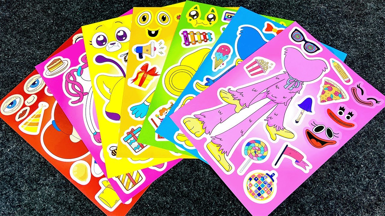 [ToyASMR] Decorate with Sticker Book Poppy Playtime Huggy uggy, Kissy ...
