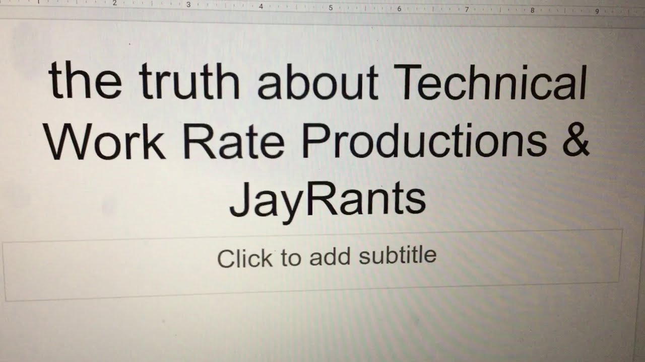 the truth about Technical Work Rate Productions & THE ONE AND ONLY JAYRANTS - YouTube