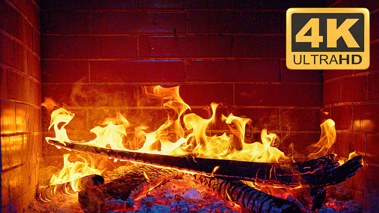 🔥 Cozy & Relaxing Night with Fireplace Burning 4K ULTRA HD Video ...