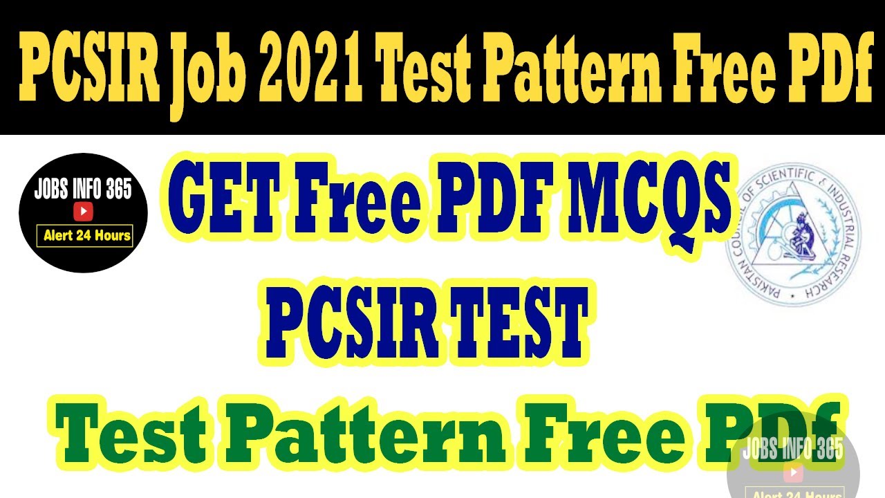 PCSIR Job 2021 Test Pattern| PCSIR Jobs Test Syllabus 2021 - YouTube