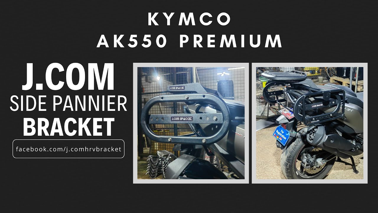 KYMCO AK550 PREMIUM heavy duty topbox bracket with side pannier bracket ...
