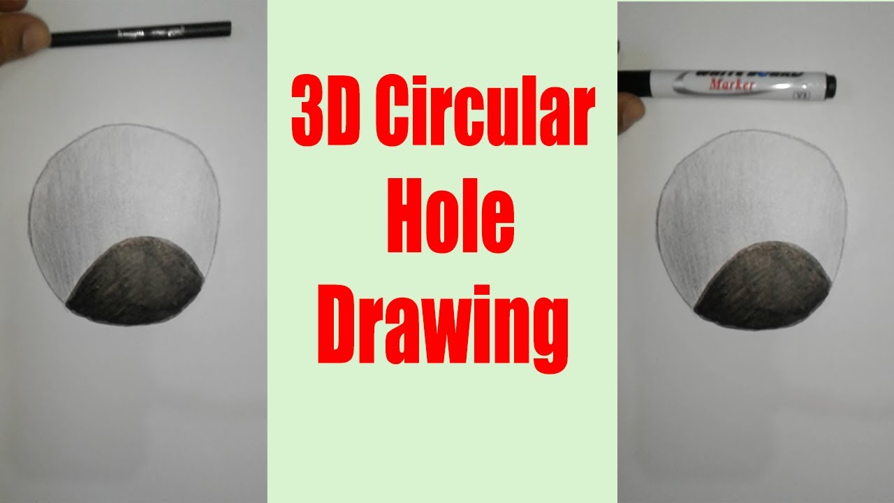 How To Draw 3d Circular Hole Draw3d 3ddrawing 3dholedrawing Youtube