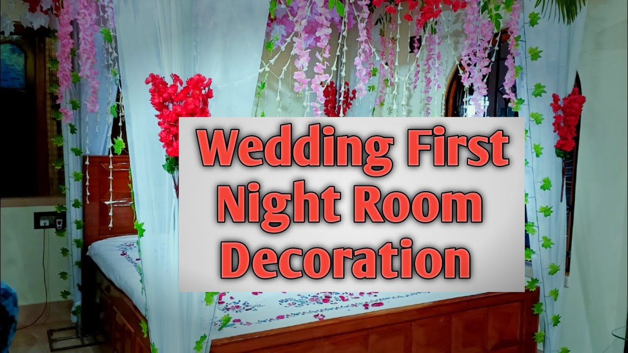 Wedding first night Room Decoration | first night decoration ideas ...