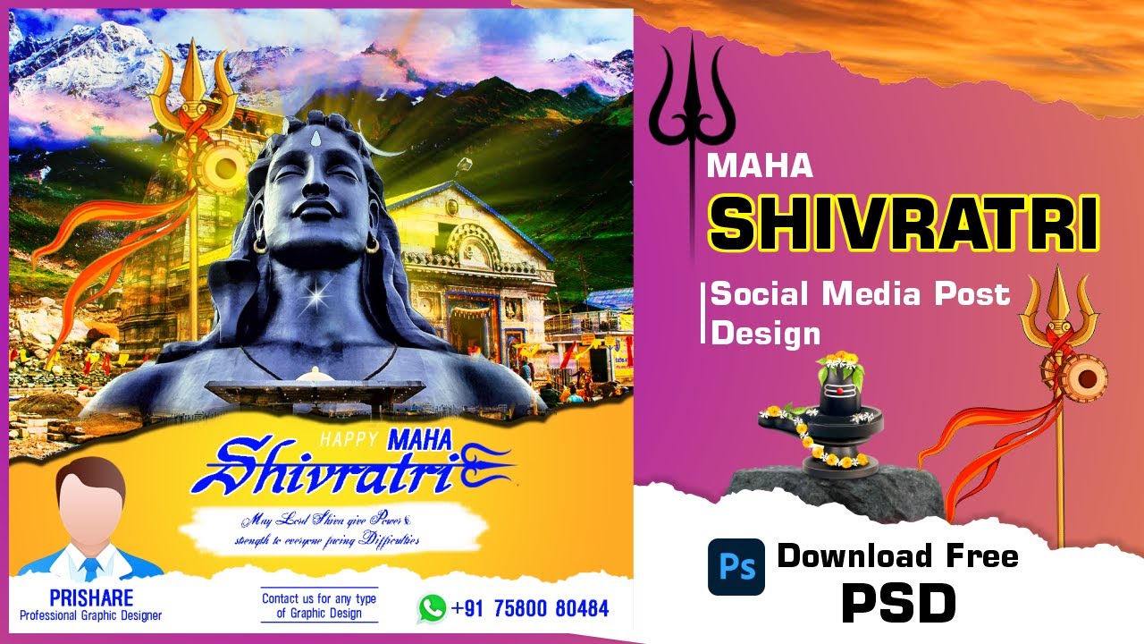 Shivratri 2024 ka poster kaise banaen | How to make Shivratri Poster in ...