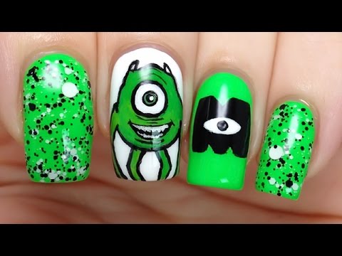 Monsters Inc. | Mike Wazowski Nails - YouTube
