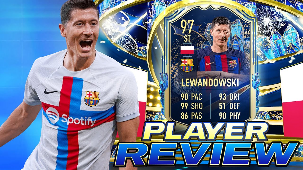 😱97 TEAM OF THE SEASON ROBERT LEWANDOWSKI PLAYER REVIEW - FIFA 23 ...
