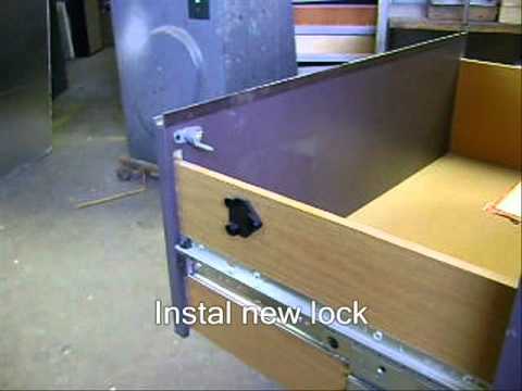 Wood drawer ,change lock ,Pin Cam style - YouTube