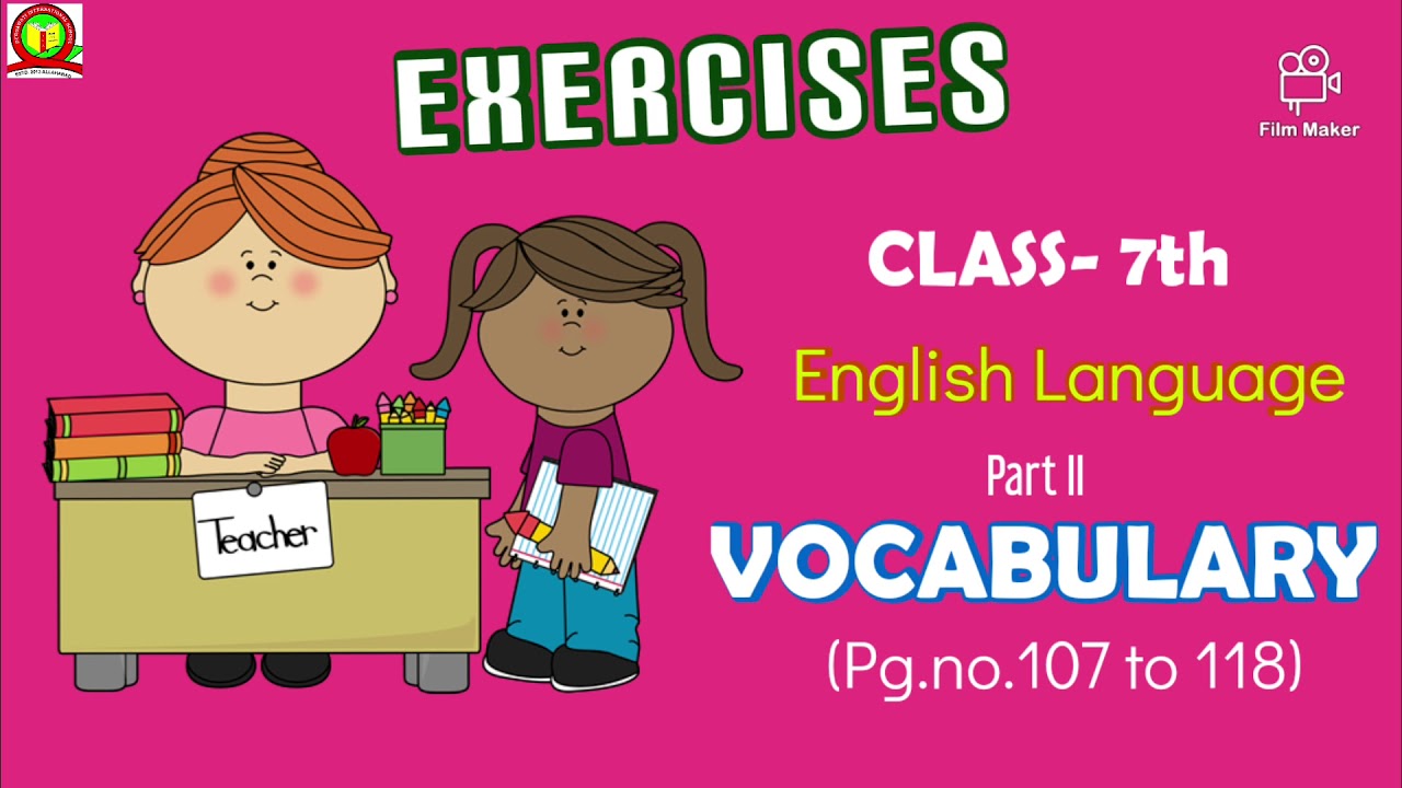 CLASS 7 ENGLISH Language Part 2 VOCABULARY Exercises YouTube class-7-english-language-part-2-vocabulary-exercises-youtube