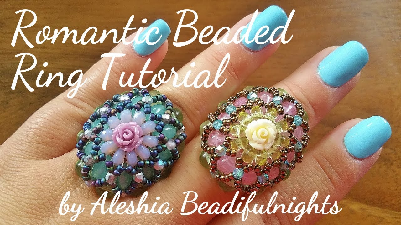 Romantic Beaded Ring Tutorial - YouTube