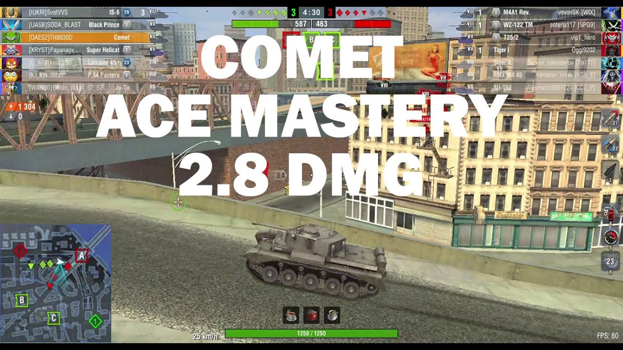 COMET. Ace Mastery. 2.8 DMG. WOT Blitz. - YouTube