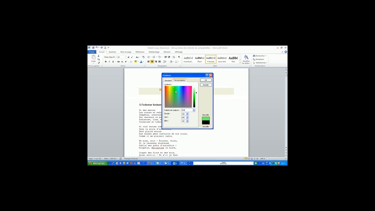 Colorier du texte et surligner du texte dans un document Word - YouTube