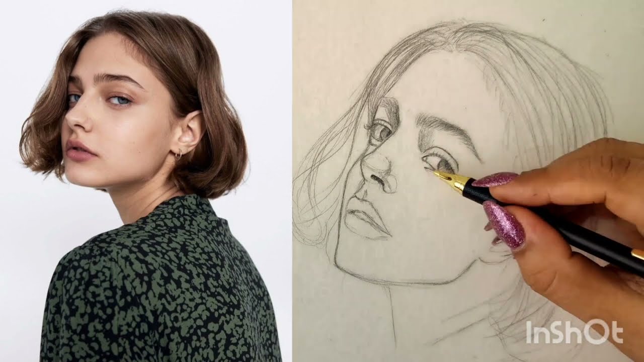 How to draw a Portrait | portrait process - YouTube