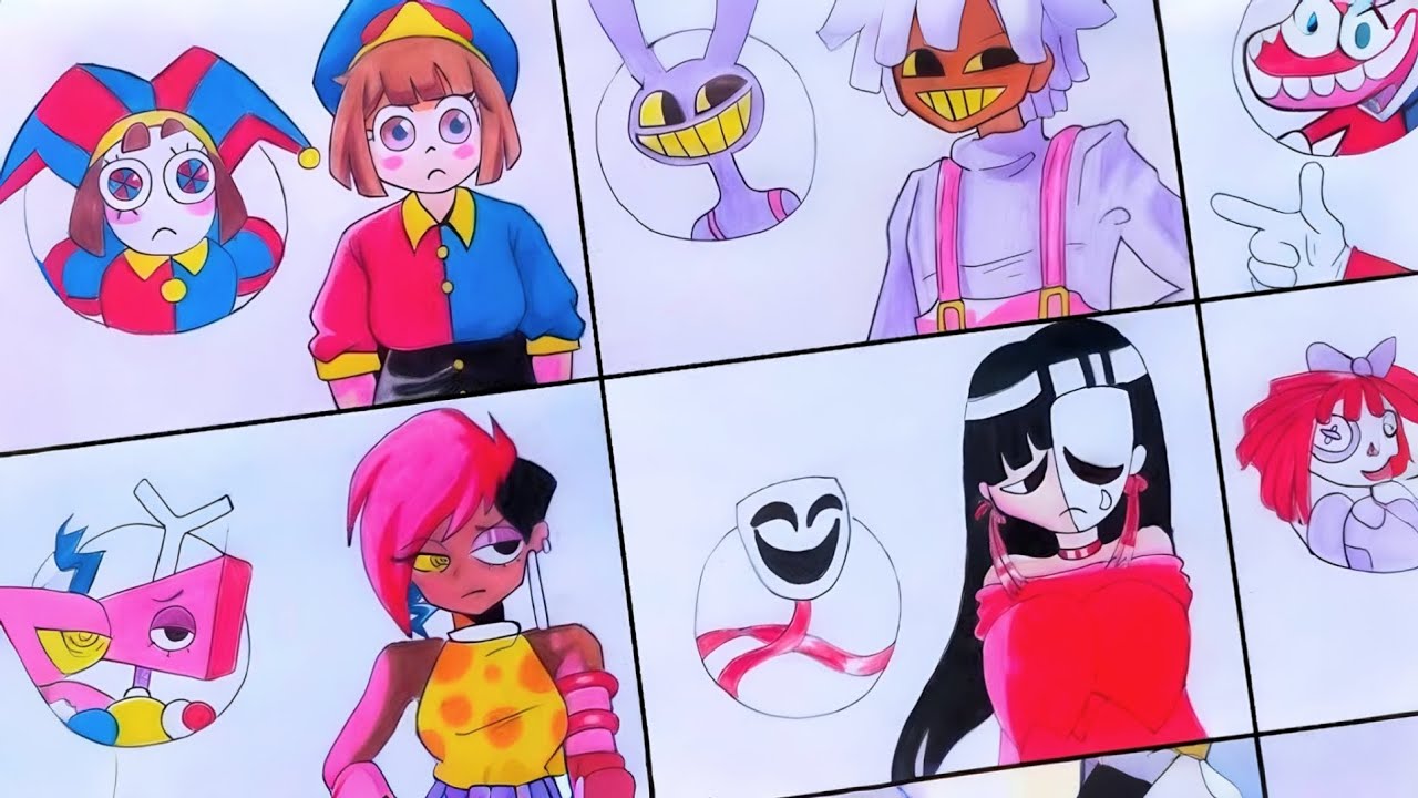 [Drawing] The Amazing Digital Circus but human - Humanized Pomni, Jax ...