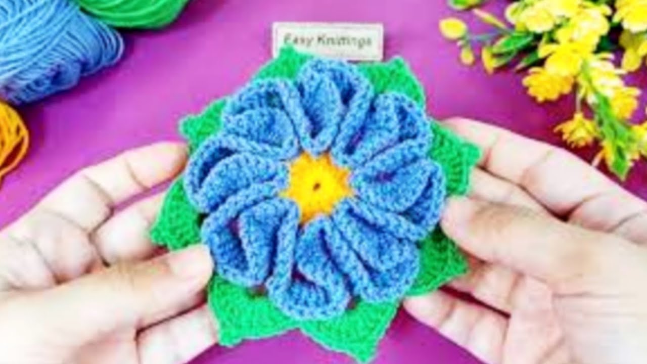 How To Crochet Flower For Beginners - Easy Crochet Flower - Easy ...