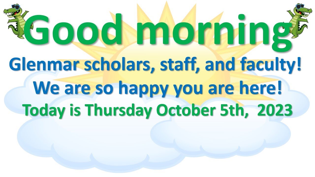 Glenmar Elementary 10/16- 0ct 16th - YouTube