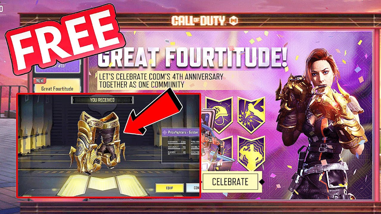 codm great fourtitude event 2023 | how to get free prizefighters golden ...