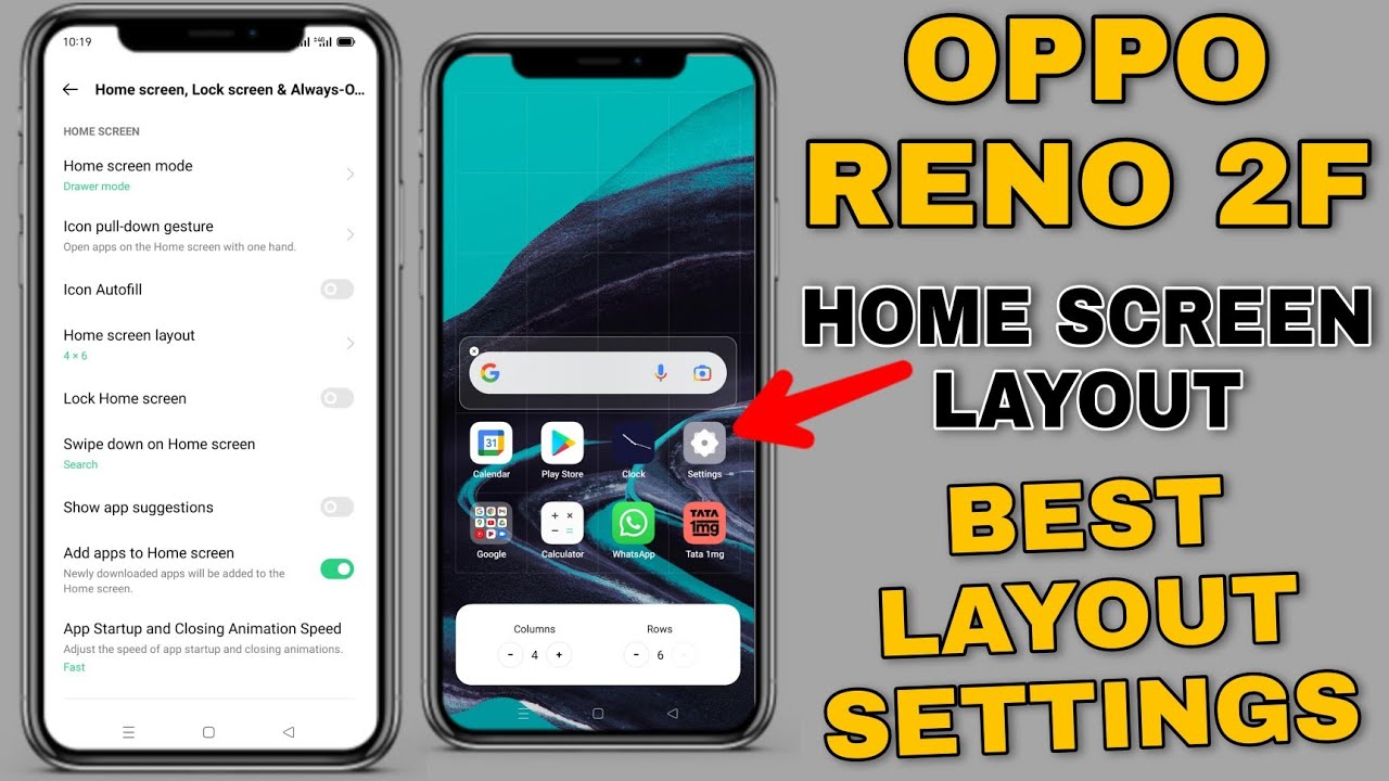 Home Screen Layout OPPO Reno 2 F Setting - Home Screen Layout || Home ...