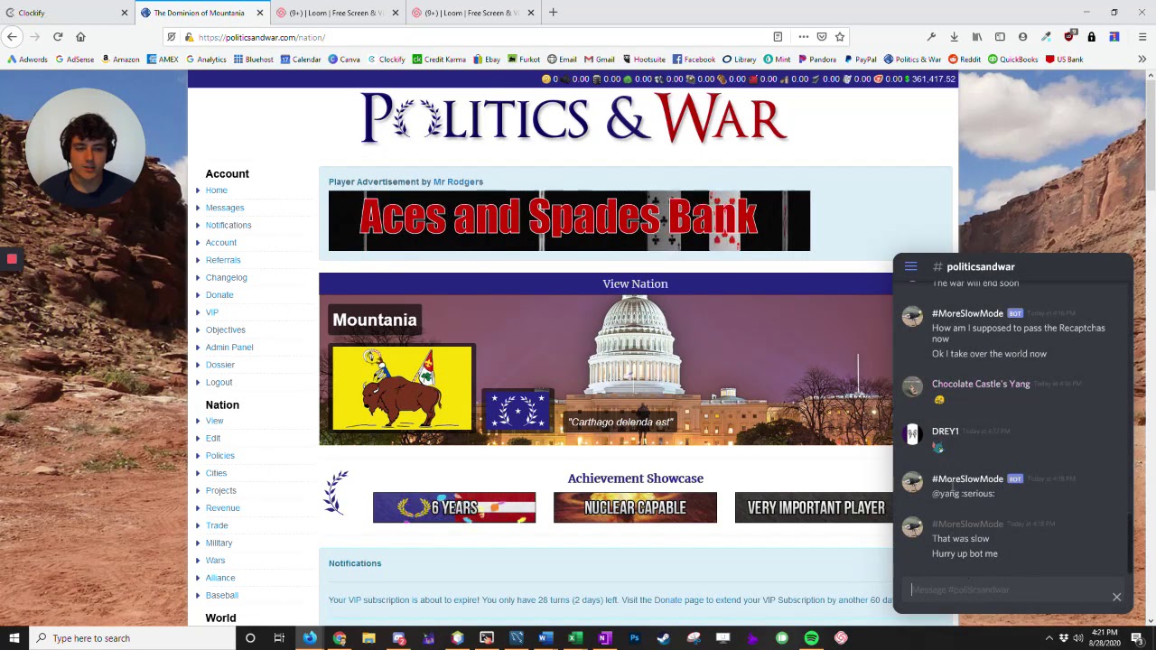 Integrating Discord into the Website - Politics and War - YouTube