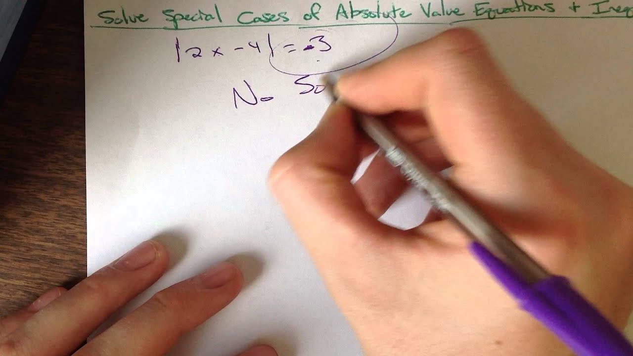 Solve Special Cases of Absolute Value Equations - YouTube