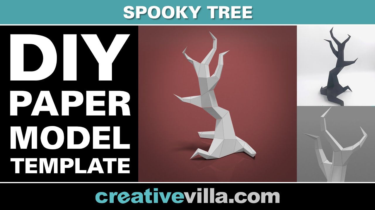 DIY Spooky Tree Paper Model Assembly Step-by-Step - YouTube