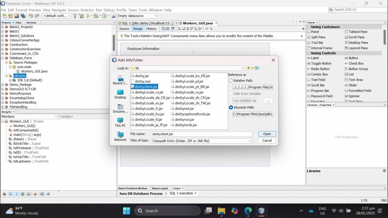 JAVA DB NETBEANS PART 2 - YouTube