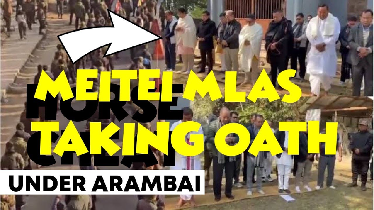 ALL MEITEI MLA, MINISTERS TAKING OATH UNDER ARAMBAI TENGGOL - YouTube