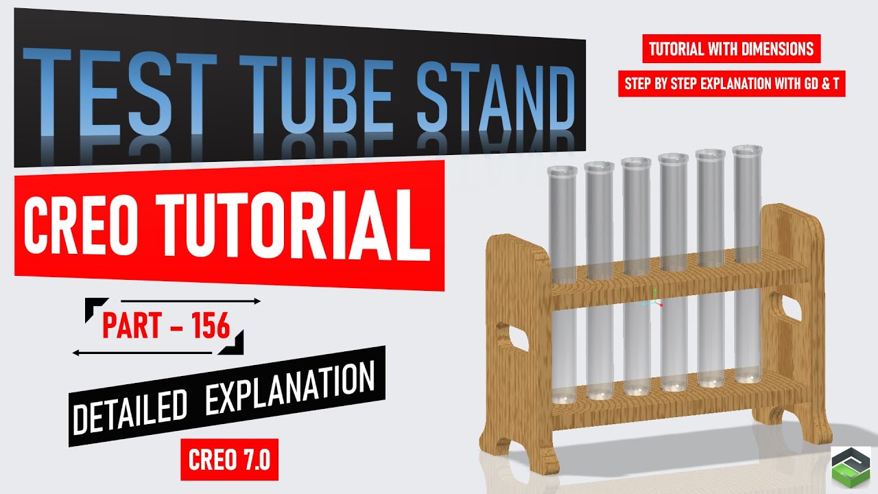 " TEST TUBE STAND " in Creo, Full tutorial video with detailed ...
